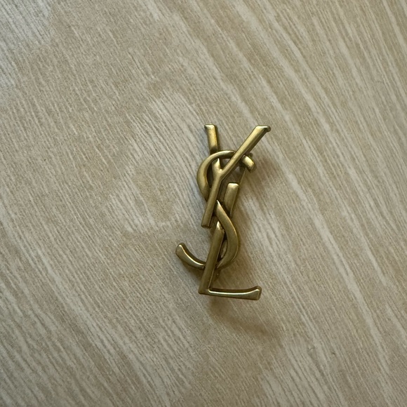 Yves Saint Laurent | Jewelry | New Upcycled Ysl Gold Logo Brooch | Poshmark